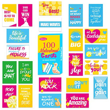 Yoklili 100 Pack Motivational Quote Cards 50 Unique Designs Notecards ...