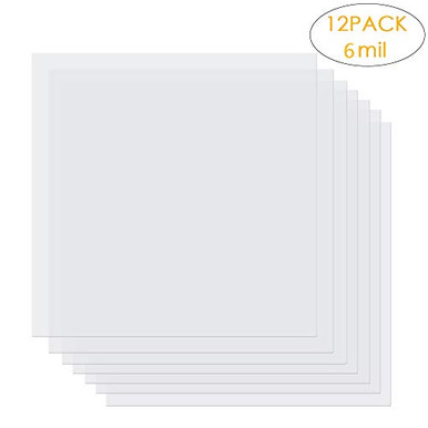 12 Pcs 6 mil Clear Plastic Sheets Blank Stencil Material for DIY Crafts ...