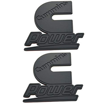 2Pcs Cummins Diesel Power Automotive Emblem Decals 3D Badge Matte Black ...