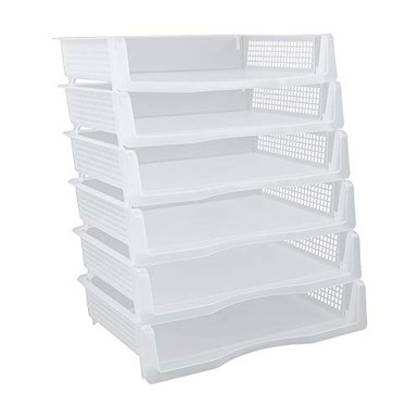 Obston Plastic Desk Organizer 6 Tier Paper File Holder for Home Office ...