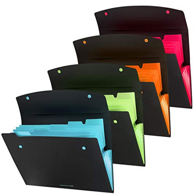 FANWU Expanding File Folders 6 Pockets Accordion File Organizer A4 ...