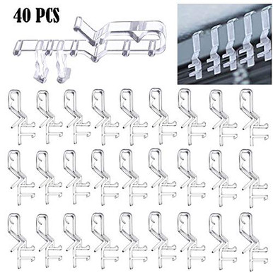 Wuchuan 40 PCS Valance Clips 2 1 inch Hidden Channel Clear Plastic ...