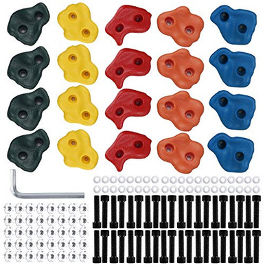 KINYONG 20 Climbing Holds Rock Climbing Holds for Kids with Safety Rock ...