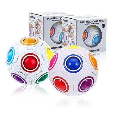 MTC Rainbow Puzzle Ball 2 Pack Rainbow Magic Ball Puzzle Fidget Toys ...
