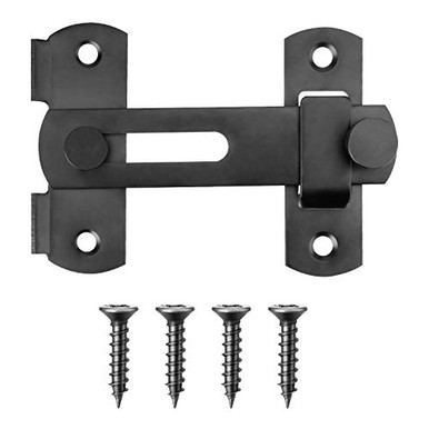 Gate Flip Latch 2 Pack 3 inch Black Flat Barn Door Latch Hook Solid ...