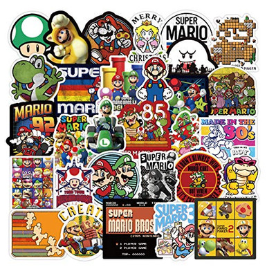 100 Pcs Super Mario Stickers The Super Mario Waterproof Vinyl Stickers ...