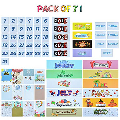 Classroom Calendar Pocket Chart Cards Numbers Days Months and Years ...