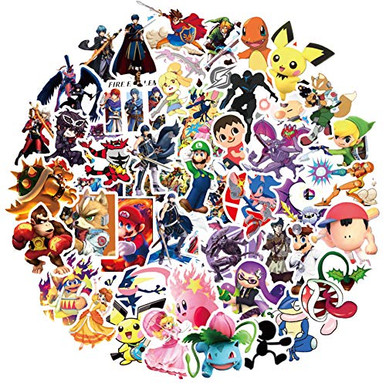 Super Smash Bros Mario Stickers Pack for Kids, Waterproof Vinyl ...