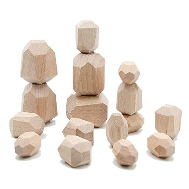 MerryHeart Wooden Balancing Stones DIY Wooden Building Blocks with ...