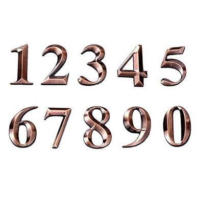10 Pieces 2 75 Pack 0 to 9 Shiny Bronze 3D self Adhesive Door House ...