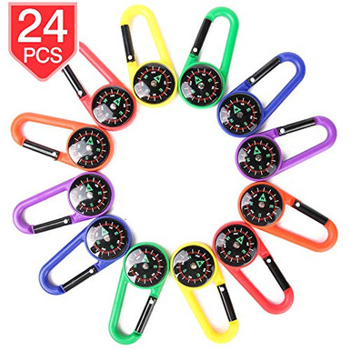 PROLOSO Carabiner Compasses for Kids Toy Compass Belt Clips School ...