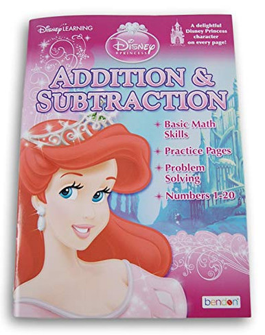 Princesses Addition and Subtraction Learning Workbook - Warehousesoverstock