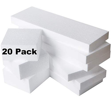 20 Pack Craft Foam Blocks Rectangle Square Foam Blocks Styrofoam Blocks ...