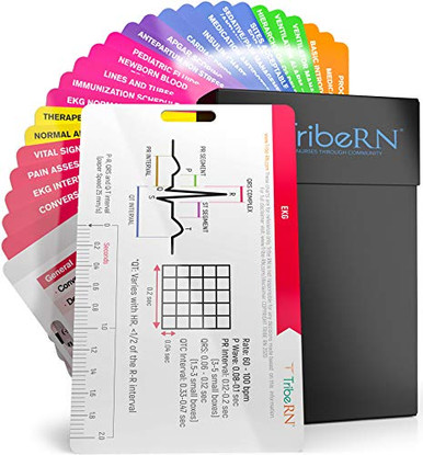 BadgeGuru Set by Tribe RN 26 Vertical Nursing Badge Reference Cards EKG ...