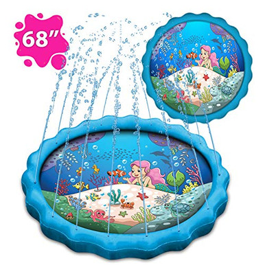 DADDY COOL Mermaid Sprinkler for Kids Inflatable Pool Wading Swimming ...