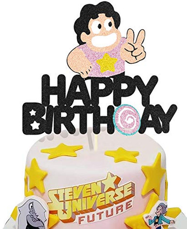 KAPOKKU Pink Happy Birthday Cake Topper Steven Universe Themed Party ...