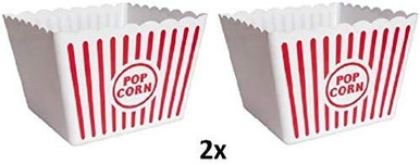 2 Pack Retro Plastic Popcorn Buckets - Warehousesoverstock