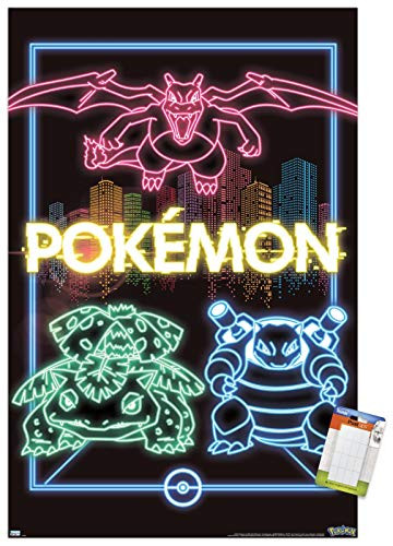 Trends International Pokemon Neon Group Wall Poster 22 375 x 34 Poster ...