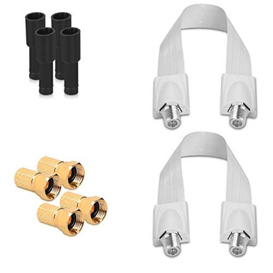kwmobile Flat Coaxial Window Cables Set of 2 Satellite Feed Through F ...