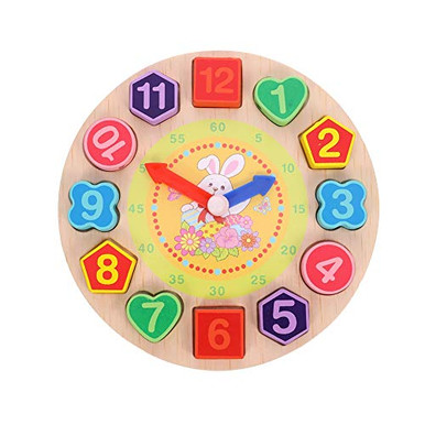 fidget pencil Shape Sorting Clock Wooden Teaching Learning Puzzle Clock ...