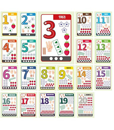 Dosmaxx 20 Spanish Numbers Posters for Preschool Kid and Nursery ...