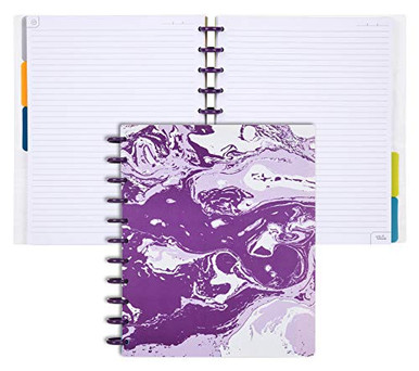Talia Discbound Notebooks Purple Marble Flow w Strong Purple Discs ...