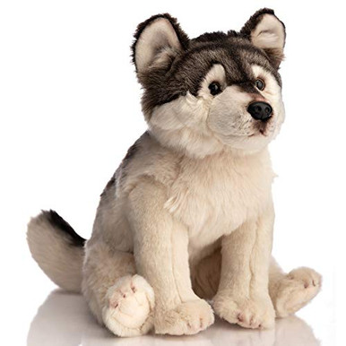 HollyHOME Plush Wolf Stuffed Animal Wild Aniaml Realistic Wolf Plush ...