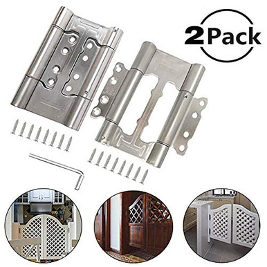 2 Pack Double Action Hinges for Swing Doors, Heavy Duty Adjustable ...
