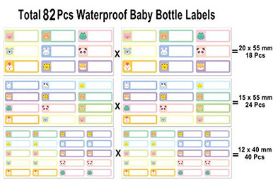 Baby Bottle Labels for Daycare Waterproof - Self-Laminating Name Tags ...