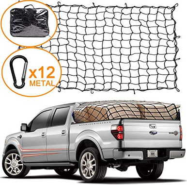 BOKA Cargo Net 4 x6 Super Duty Bungee Cargo Net Stretches to 8 x12 ...