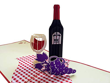 iGifts And Cards Fancy Vintage Wine 3D Pop Up Greeting Card Fun ...