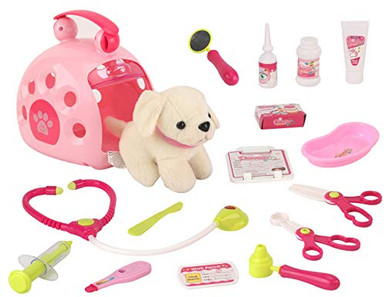 Sotodik 17PCS Vet Kits for Kids with Toy Dog Carrier Pretend ...