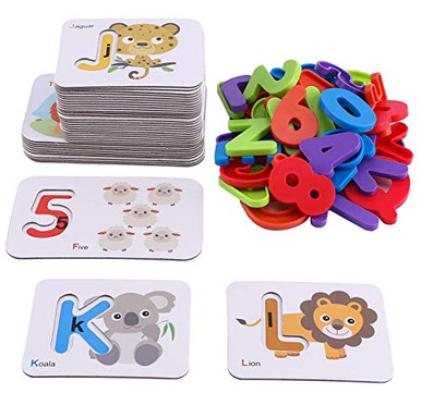 Alphabet and Number Flash Cards - ABC Letters and Numbers Animal Card ...