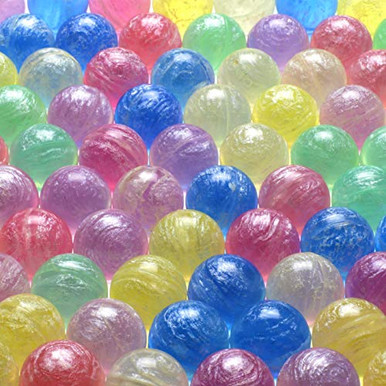 Entervending 100pcs Bouncy Balls Bulk 25mm 1 Shimmer and Glitz Bouncing ...