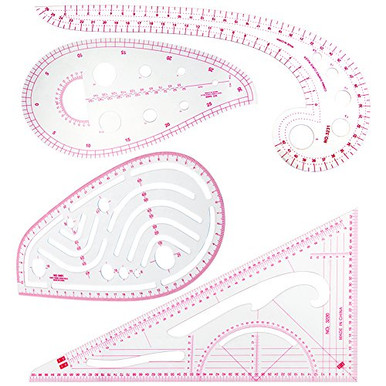 Petift Sew French Curve Fashion Metric Shaped Ruler Set (4 Pcs ...