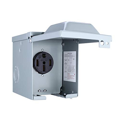 Miady 50 Amp 125 250 Volt RV Power Outlet Box Enclosed Lockable ...