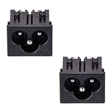 uxcell C6 Panel Mount Plug Adapter AC 250V 2.5A 3 Pins IEC Inlet Module ...