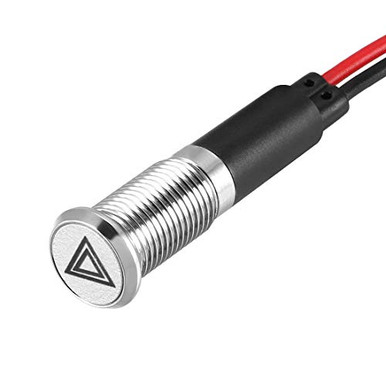 uxcell Pilot Dashboard Light DC 12V 8mm Red LED Signal Indicator Light ...