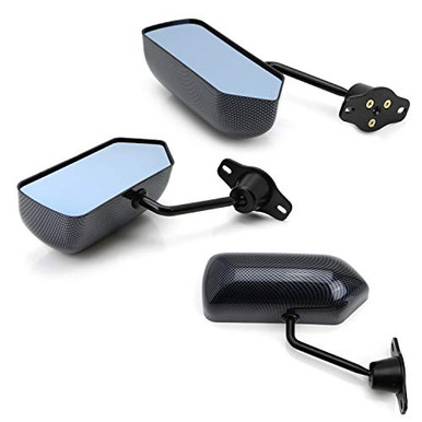 iJDMTOY Pair Universal F1 Style Side Mirrors w Blue Glass Compatible ...