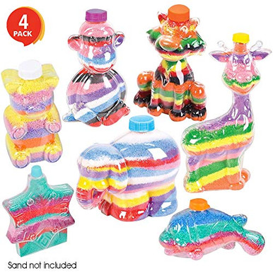 ArtCreativity Sand Art Plastic Bottle Assortment Set of 4 Clear ...