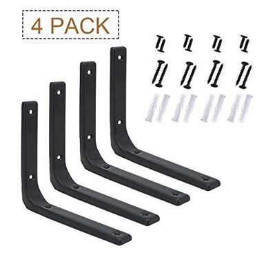 AddGrace Black Shelf Brackets Modern Decorative Brackets 4pcs Pack L ...