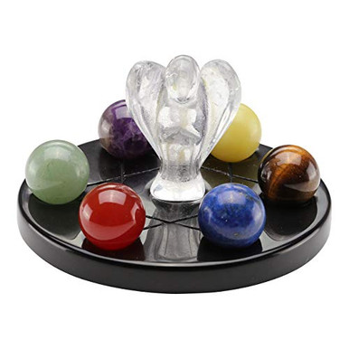 Top Plaza 7 Chakra Healing Crystals Balls Quartz Sphere Clear Quartz ...