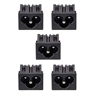 uxcell C6 Panel Mount Plug Adapter AC 250V 2 5A 3 Pins IEC Inlet Module ...
