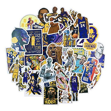50 Pack Laptop Stickers Commemorating Kobe NBA Lakers MVP Basketball ...