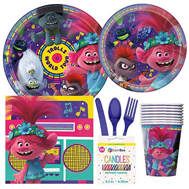 BashBox DreamWorks Trolls World Tour Birthday Party Supplies Pack ...