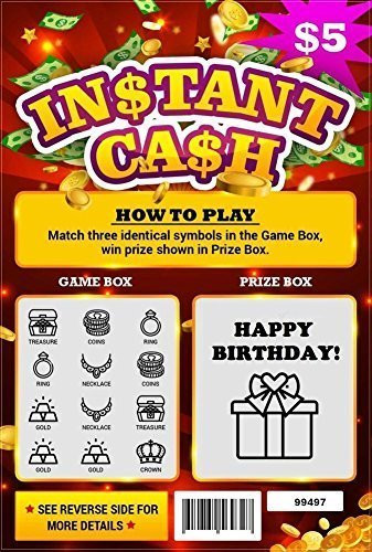 Happy Birthday Fake Scratch Off Lottery Ticket - Surprise Birthday Game ...