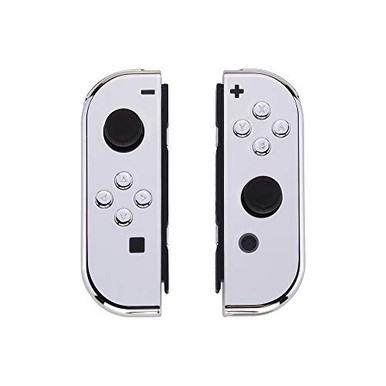 eXtremeRate Chrome Sliver Joycon Handheld Controller Housing with Full ...