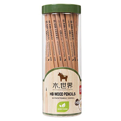 Deli HB Wood Cased Graphite Pencils, Pack of 50, Bulk pack, Triangle ...