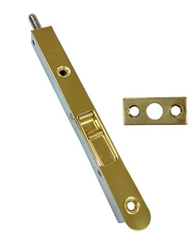 QCAA Flush Bolt 7 Brass Plated Solid Brass Face Plate 1 Pack ...