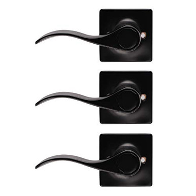 Gobrico Wave Drop Door Levers with Square Plate Left Handed Dummy Door ...